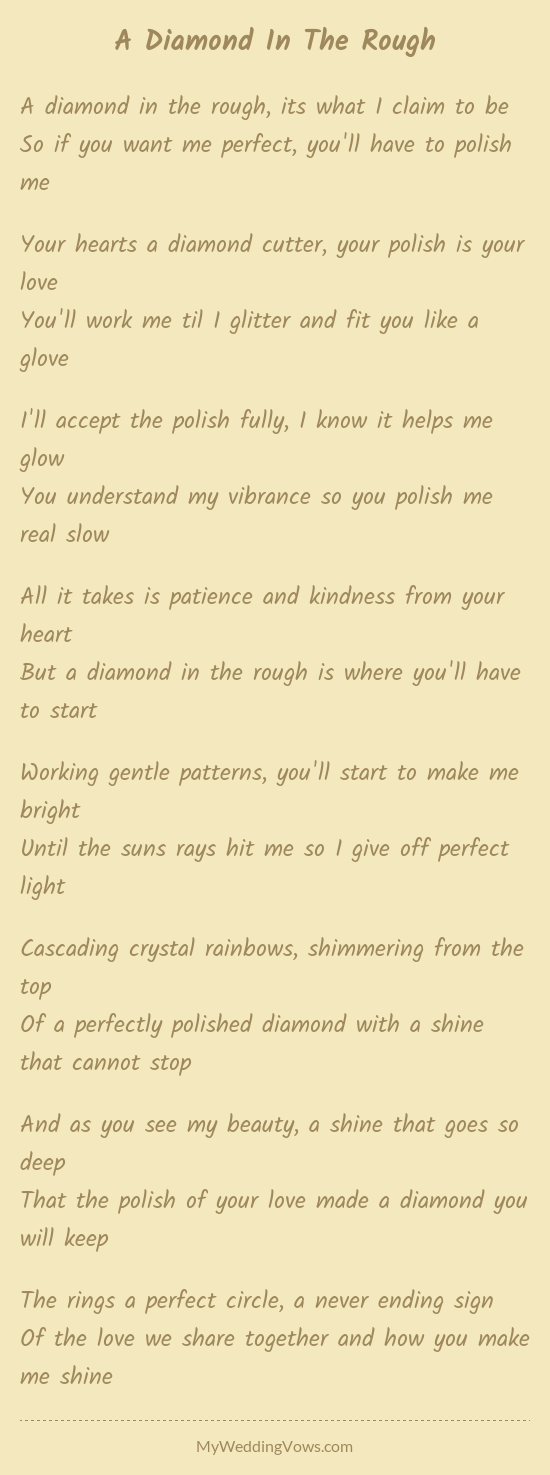 Diamond In The Rough Poem